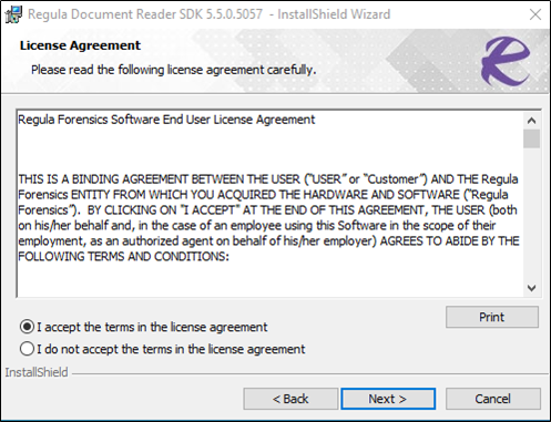 Установка и настройка приложения Regula Document Reader SDK для работы со сканером отпечатков ...
